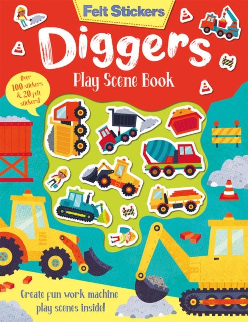Felt Stickers Diggers Play Scene Book - Kit Elliot | Książka w Empik