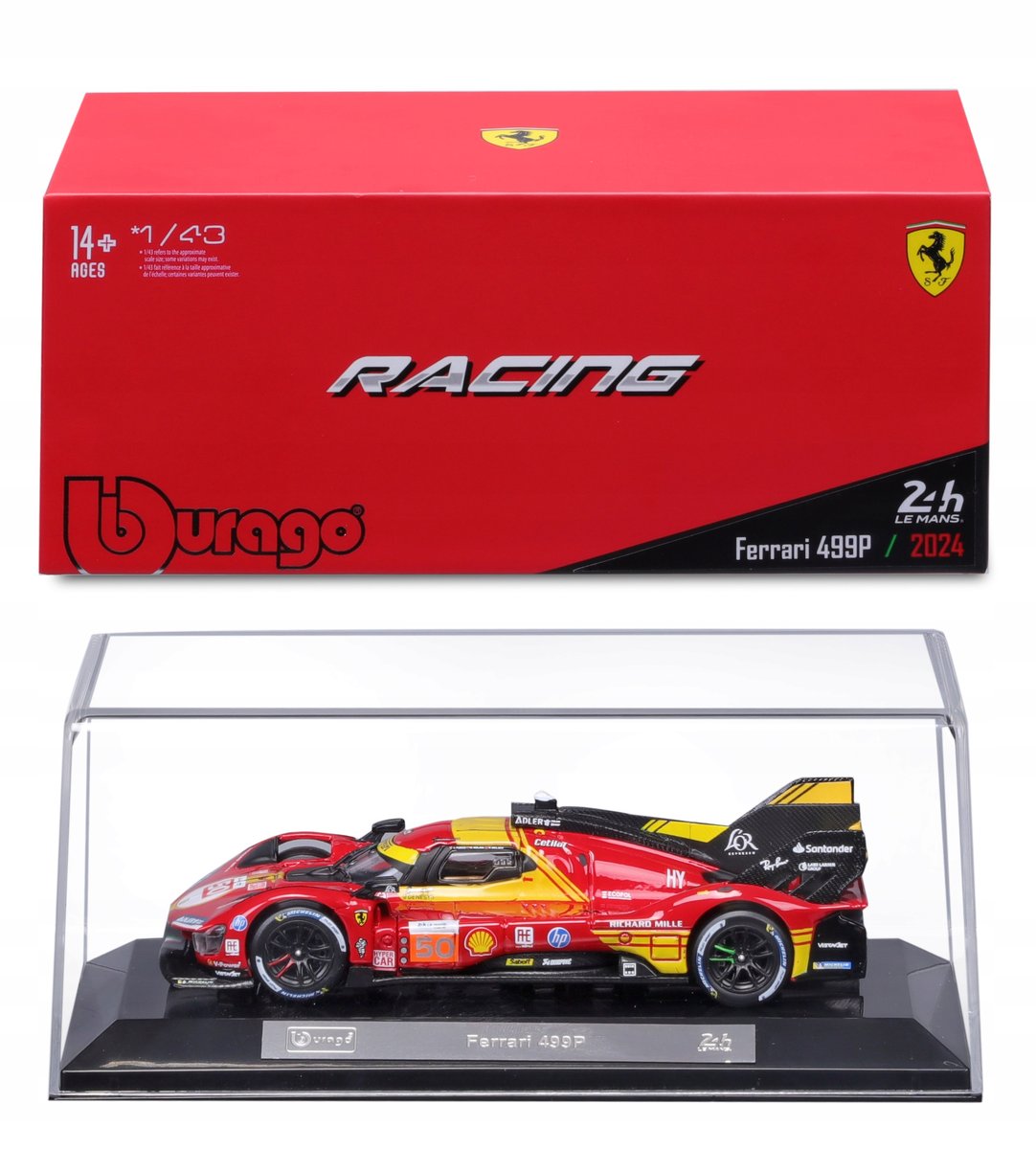 Ferrari 499P #50 LMH FIA 24h Le Mans Hypercar 2024 1:43 Bburago 18-36316 - Bburago | Sklep EMPIK.COM