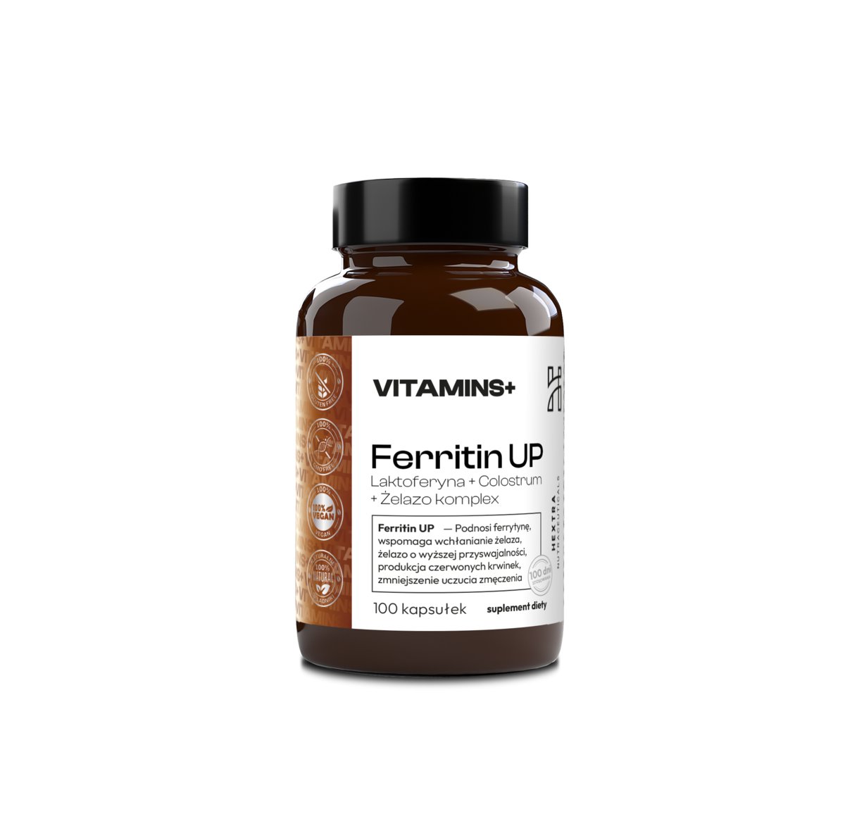 Ferritin UP 100kaps.x450mg : Laktoferyna + COlostrum + Żelazo komplex ...