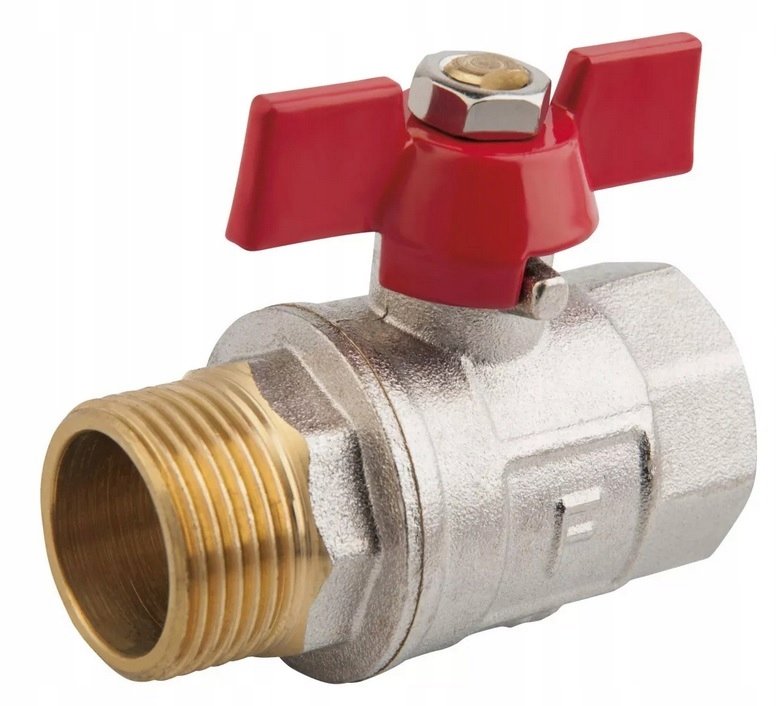 Ferro NORMAL Zawór kulowy nakrętno-wkrętny z motylkiem - KM11 - 1/2 ...