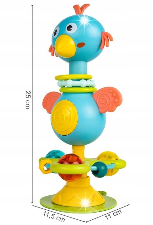 FIDGET SPINNER z przyssawką GRZECHOTKA SENSORYCZNA GRYZAK PREZENT na ...