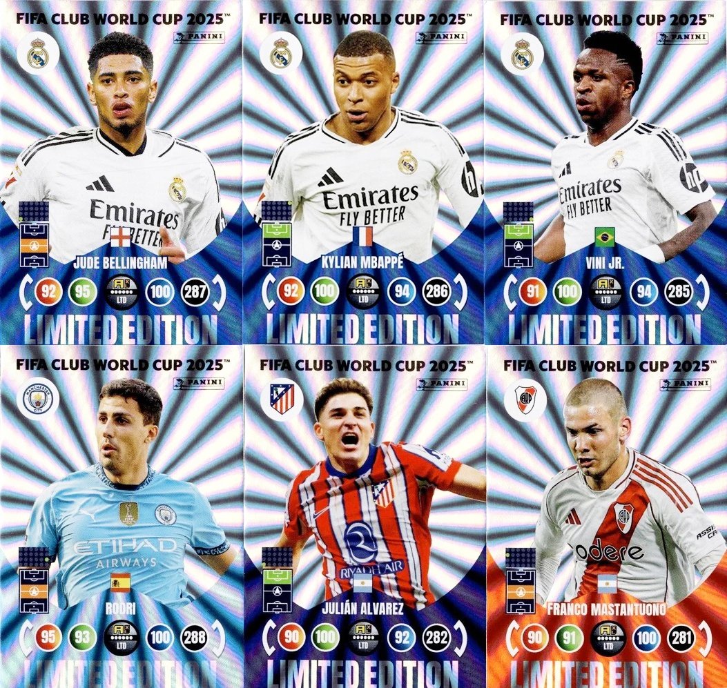 FIFA Club World Cup 2025 - 6x LIMITED MBAPPE BELLINGHAM VINI ALVAREZ ...