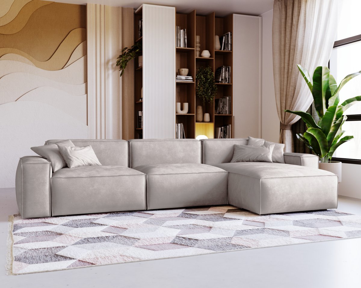 Figo narożnik w kształcie L - kanapa w nowoczesnym stylu - bez pojemnika i funkcji spania ...