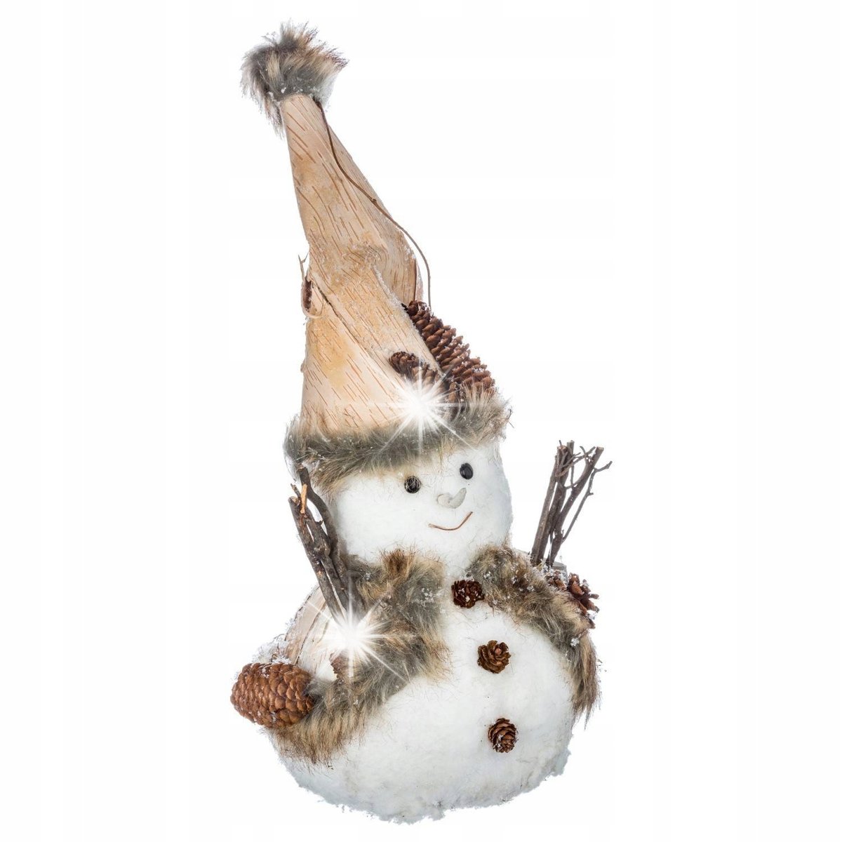 Figurka BAŁWANEK 32 cm biały Z DREWNA I KORY - Inna marka | Sklep EMPIK.COM