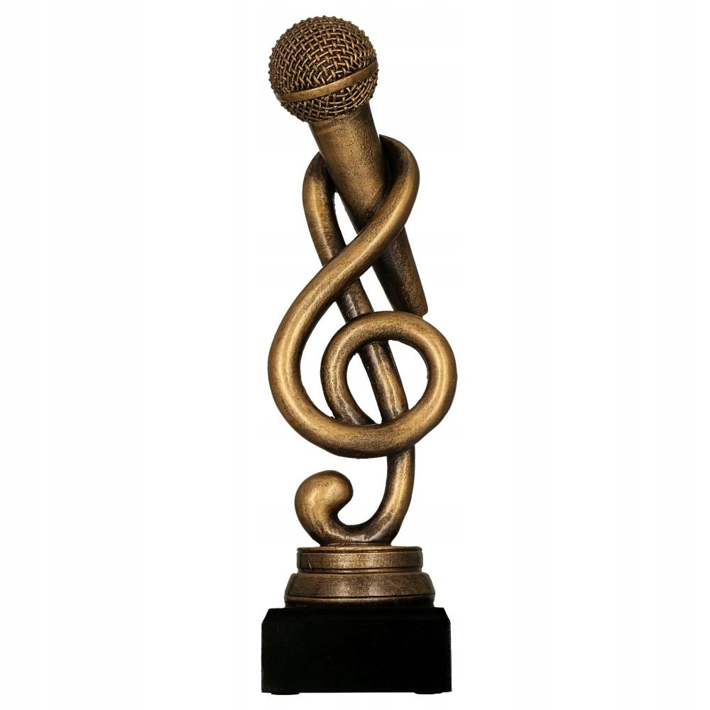 Figurka Statuetka Muzyka Muzyczna Mikrofon Nutka Tabliczka Z Napisem ...