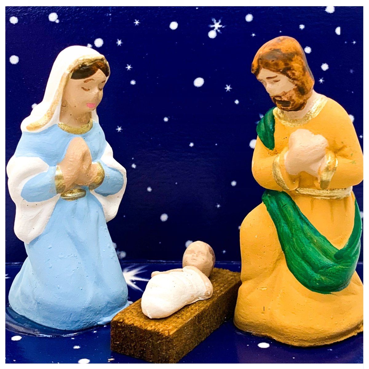 Figurki do szopki gipsowe święta rodzina Józef Maria Jezusek Jezus ...