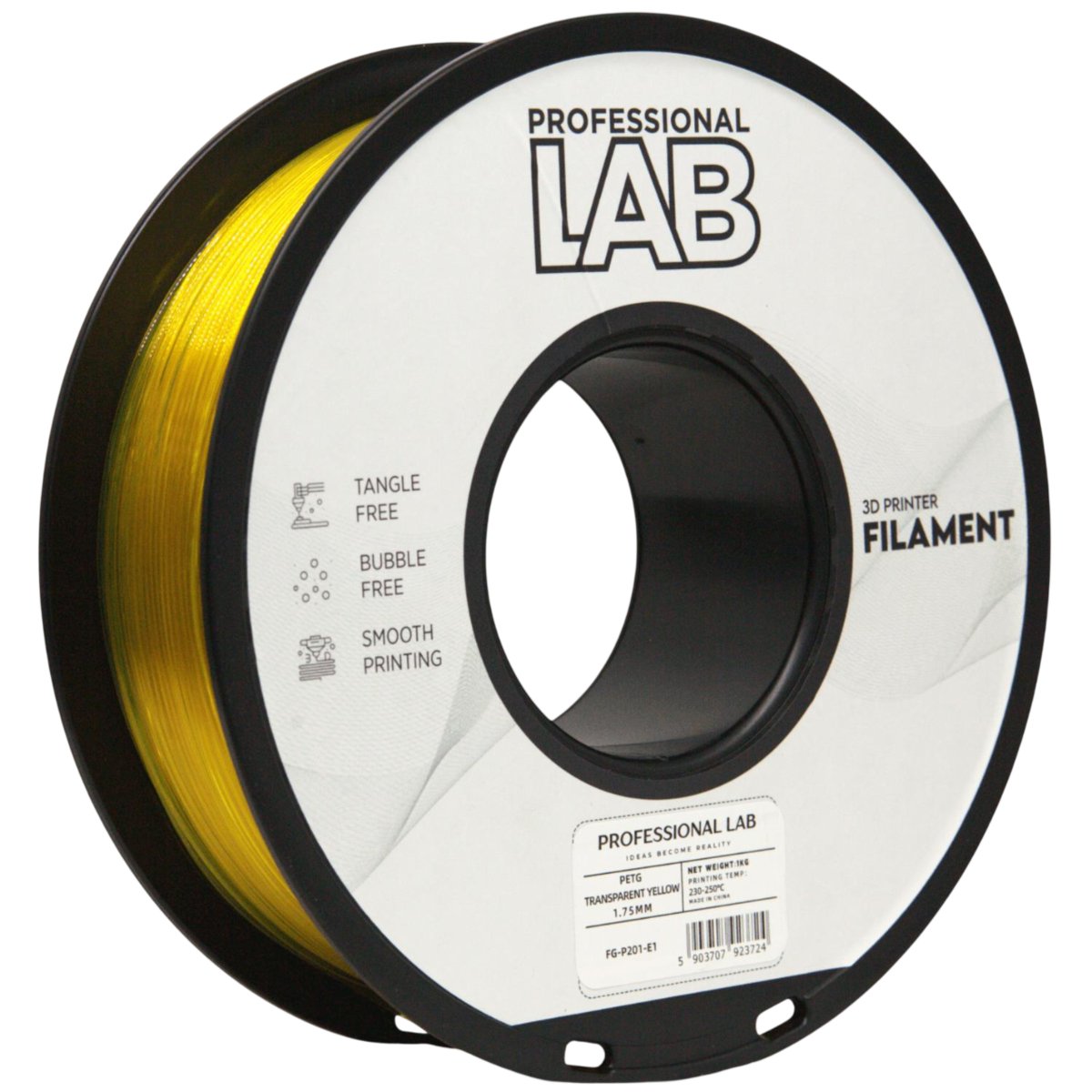 Filament Prof. Lab PET-G 1.75mm 1kg Przezroczysty Żółty | Transparent ...