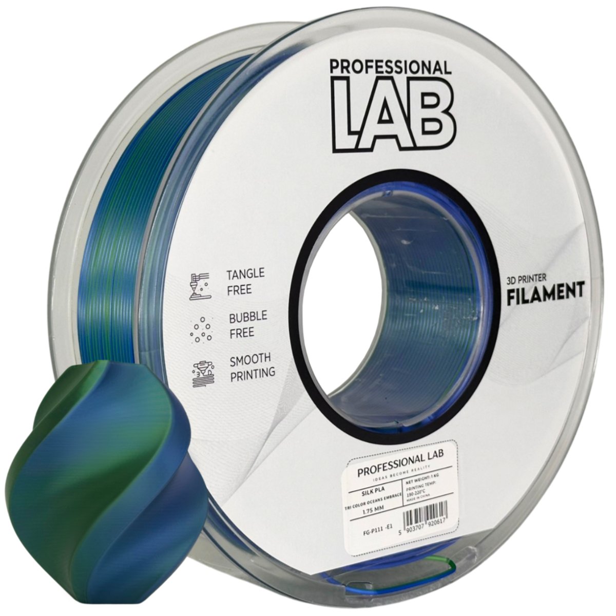 Filament Prof. Lab Silk PLA 1.75mm 1kg Głębia Oceanu (trójkolorowy ...