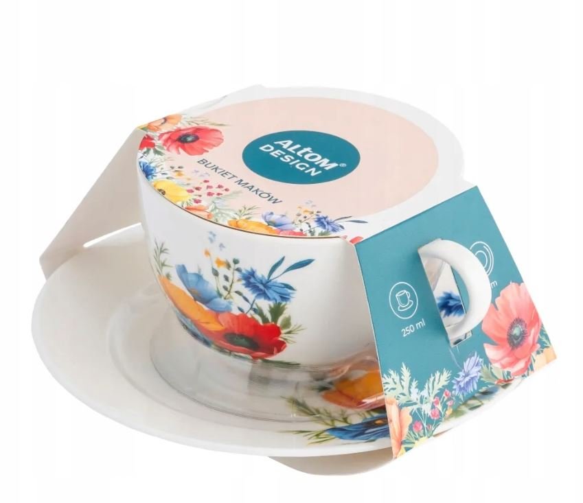 Filiżanka Ze Spodkiem Do Kawy Herbaty Altom Design Bukiet Maków 250 Ml ...