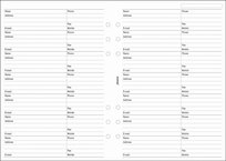 Filofax A5 Name, address, email, telephone, fax, mobile refill ...