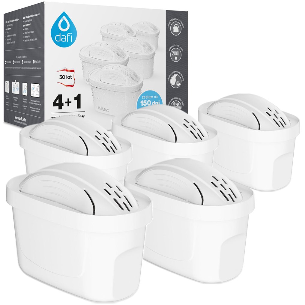 Filtr do dzbanka DAFI Unimax, 5 szt. - Standard zmiękczanie wody usuwanie chloru ochrona ...