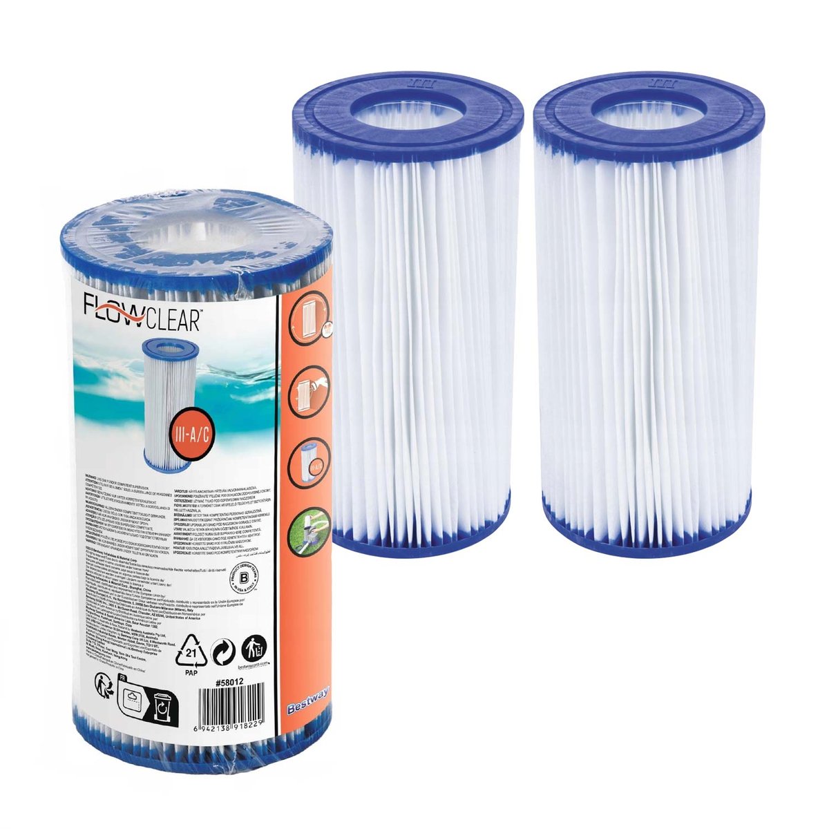 FILTR DO WKŁADU BASENU 58012 TYP III-A/C 2 szt. - Bestway | Sklep EMPIK.COM