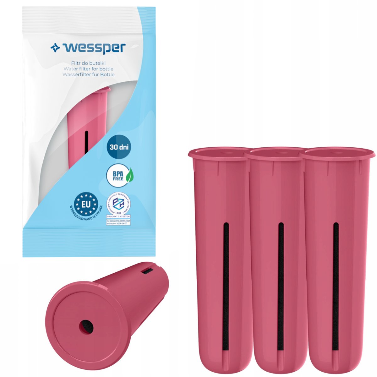 Filtr węglowy do wody Wessper do butelki z filtrem DAFI SOFT i SOLID ...
