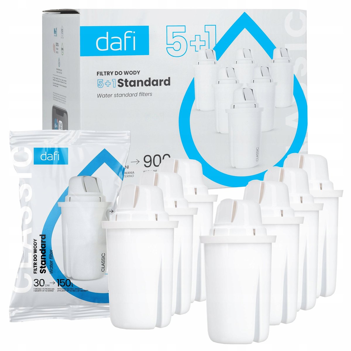 Filtry Dafi Classic do dzbanka filtrującego Dafi szklany - 7 sztuk ...