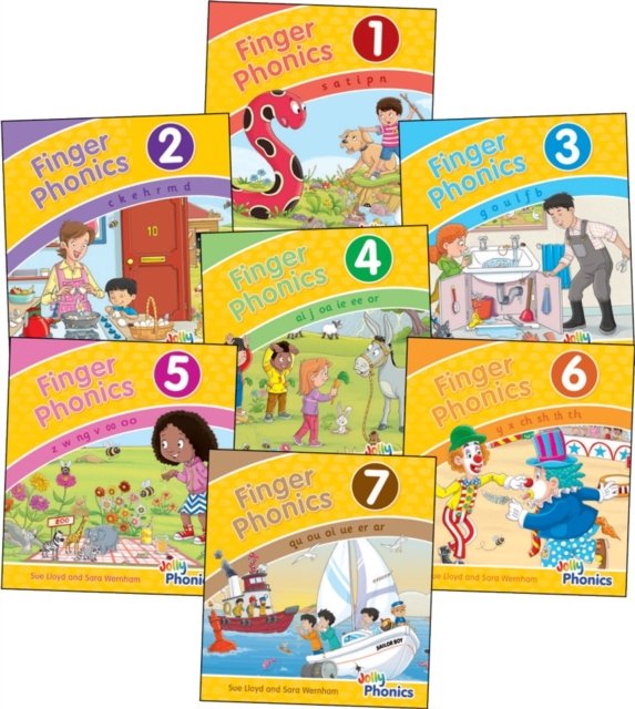 Finger Phonics Books 1-7: in Precursive Letters (British English ...