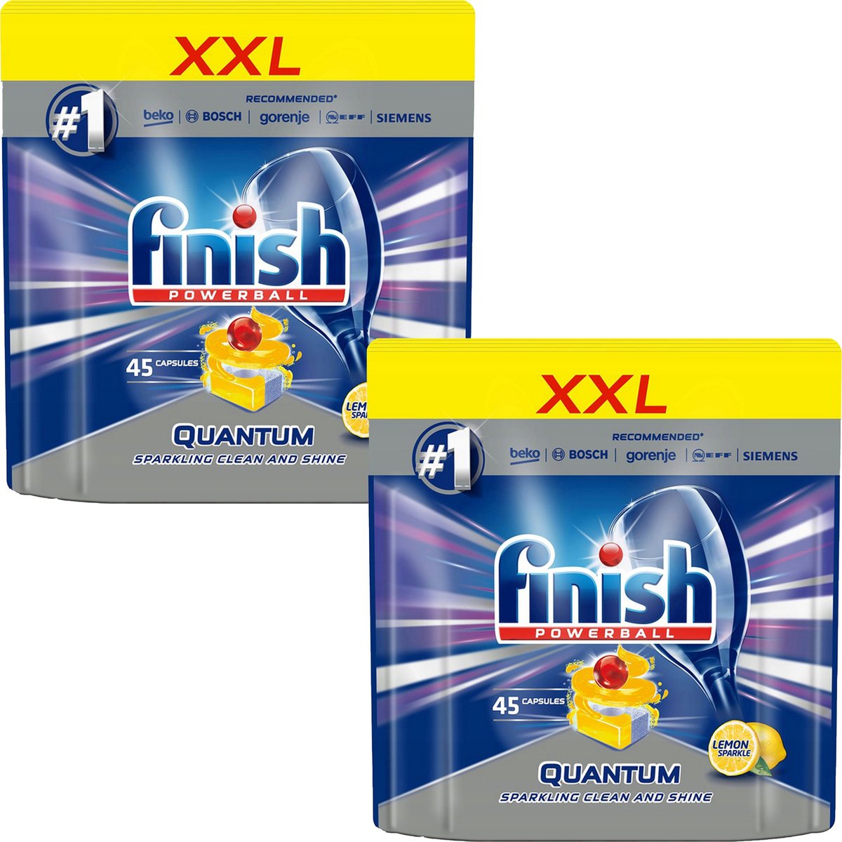 Finish Quantum Lemon Cytrynowe Tabletki do Zmywarki 45szt x 2 - FINISH ...