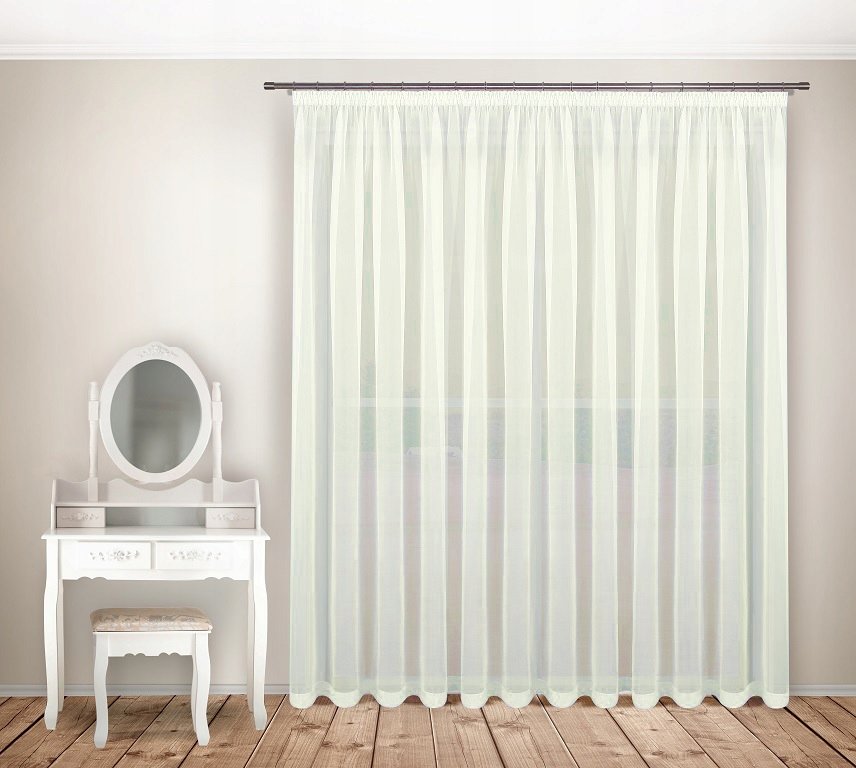 Firana 600X100,Woal Ecru,Prosta,Podwinięcie 5cm - FirankoMania | Sklep ...