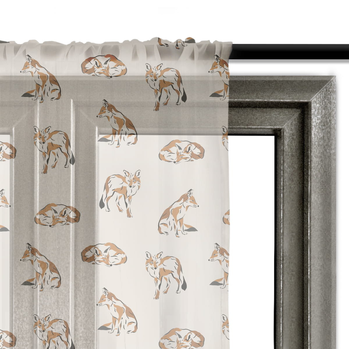 Firana AUTUMN wzór AT17 | lisy na beżowym tle 140 x 260 cm - Decordruk ...