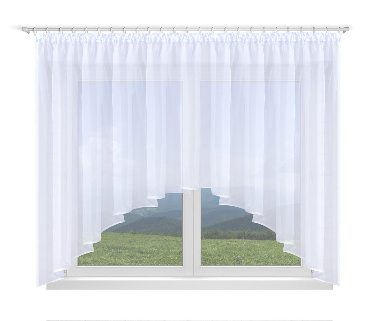 Firana Gotowa 500X130, Łuk, Biały Woal, Lamówka - FirankoMania | Sklep ...