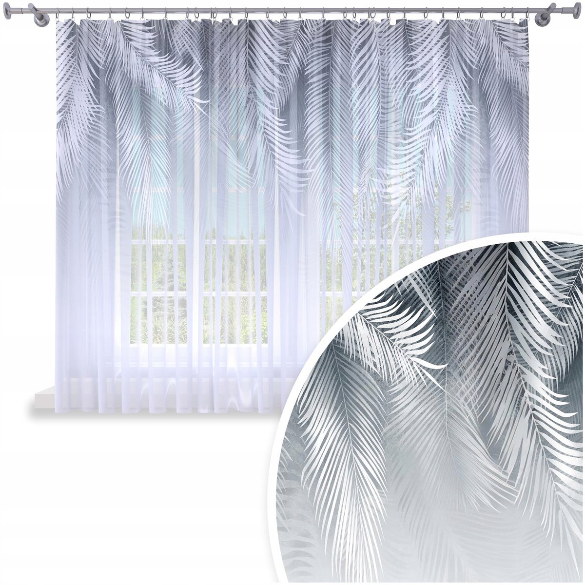 FIRANA GOTOWA WOAL 400X160 BARWIONA WZÓR NA ŻABKI TAŚMIE FIRANY 193 ...