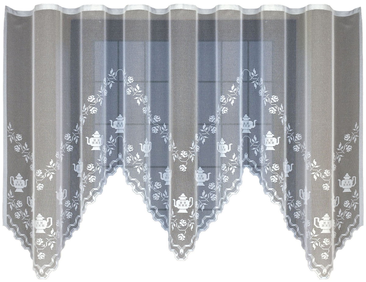 Firanka żakardowa 245350 biała z taśmą marszczącą 150x300 cm - MONDOMI ...