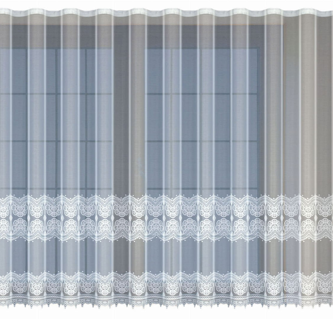 Firanka żakardowa 245401 biała z taśmą marszczącą 160x400 cm - MONDOMI ...