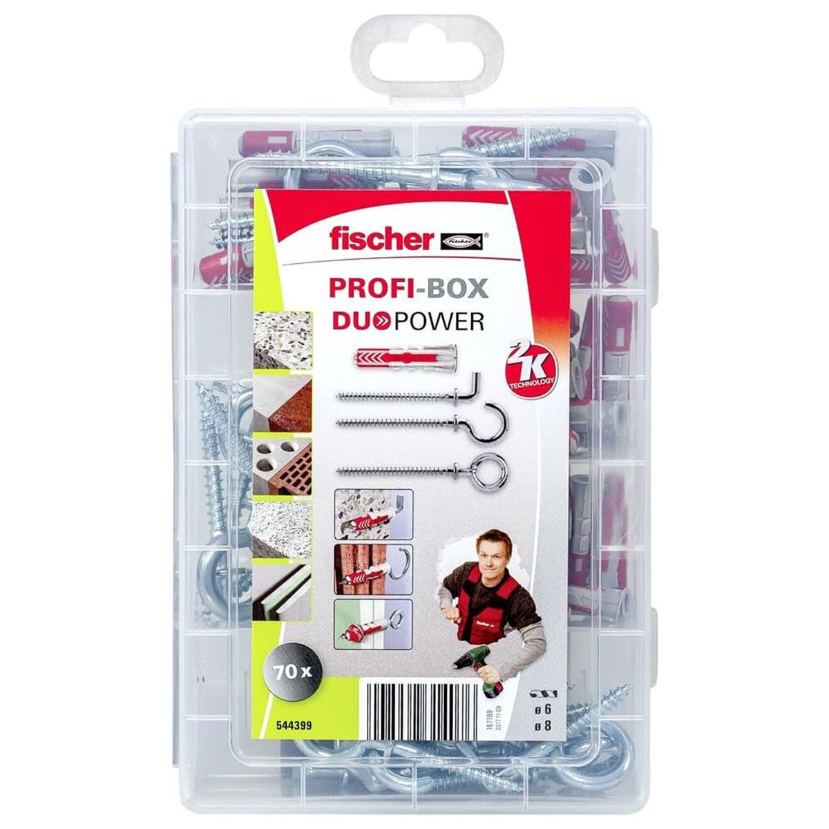 Fischer PROFI-BOX Zestaw kołków + haki - 70 elementów Uniwersalny ...