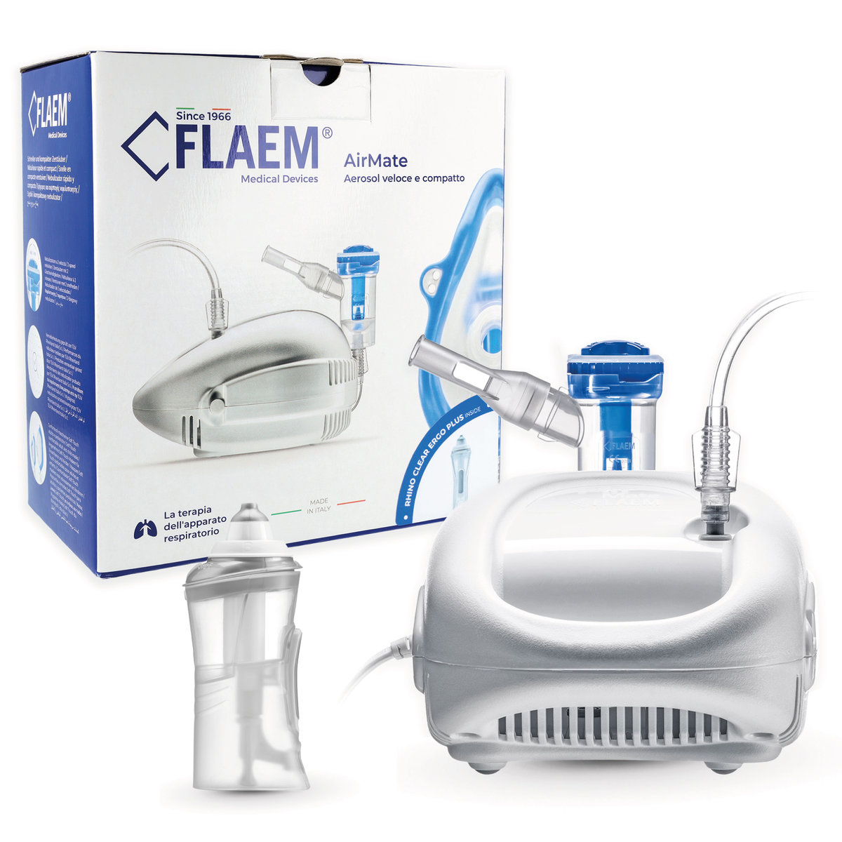 FLAEM AIRMATE DUO Inhalator na katar i kaszel, dzieci i dorośli, cichy ...