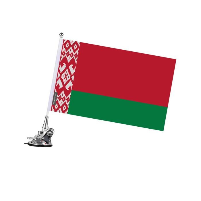 Flaga - Białoruś - 27 x 35 cm - Maszt na przyssawkę - Poliester - Druk ...