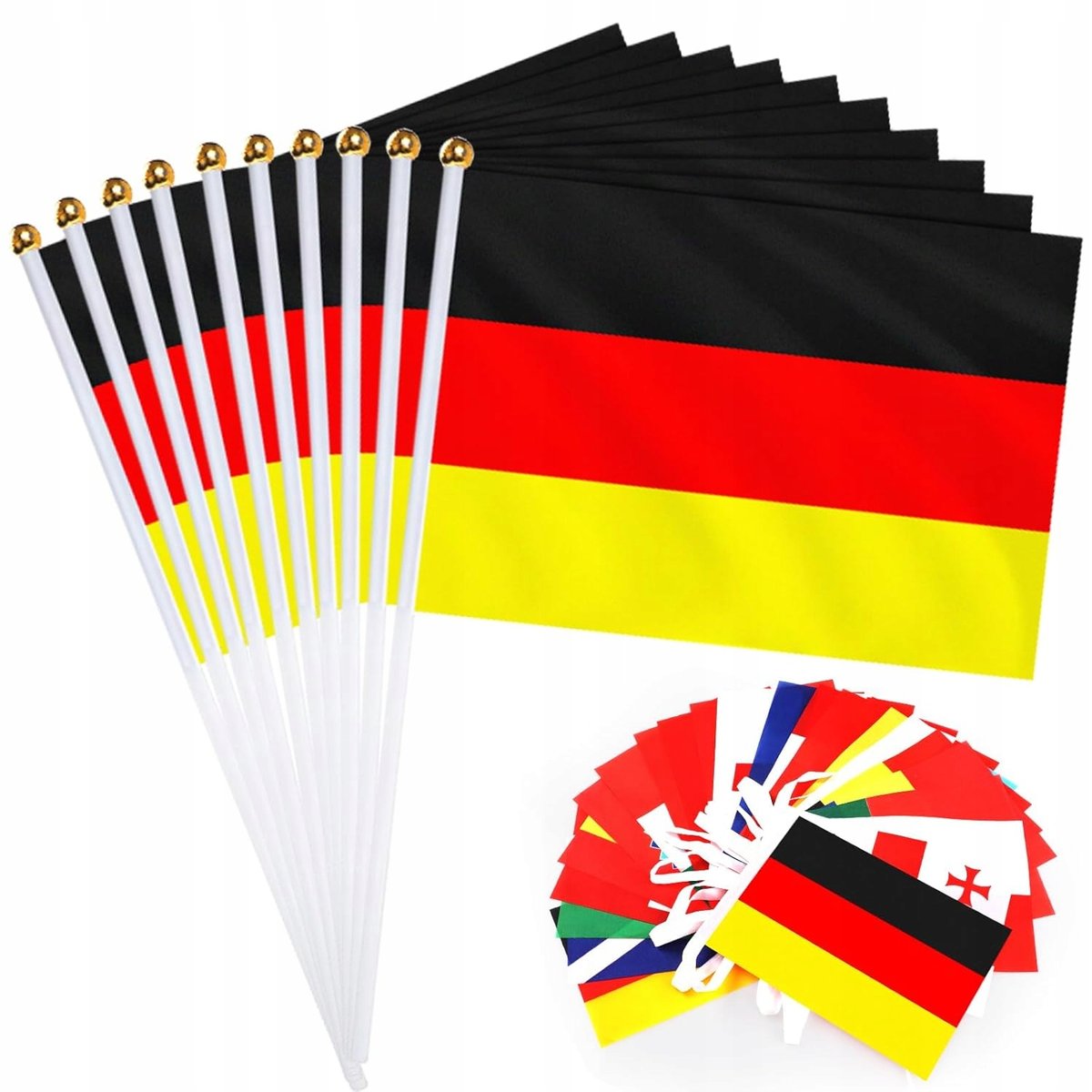 Flaga Niemiec z uchwytem do trzymania + baner z flagami państw Europejskich - CE | Sport Sklep ...
