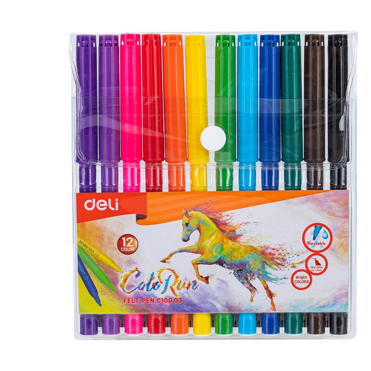 Flamastry pisaki zestaw 12 szt. DELI seria COLORUN nietoksyczne ...