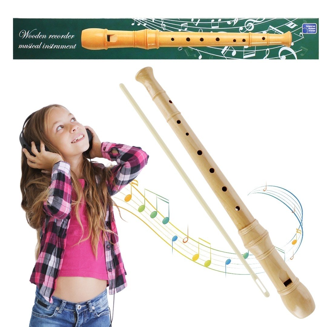 Flet prosty dla dzieci, 8 otworów, drewniany, Starpak - Starpak | Sklep ...