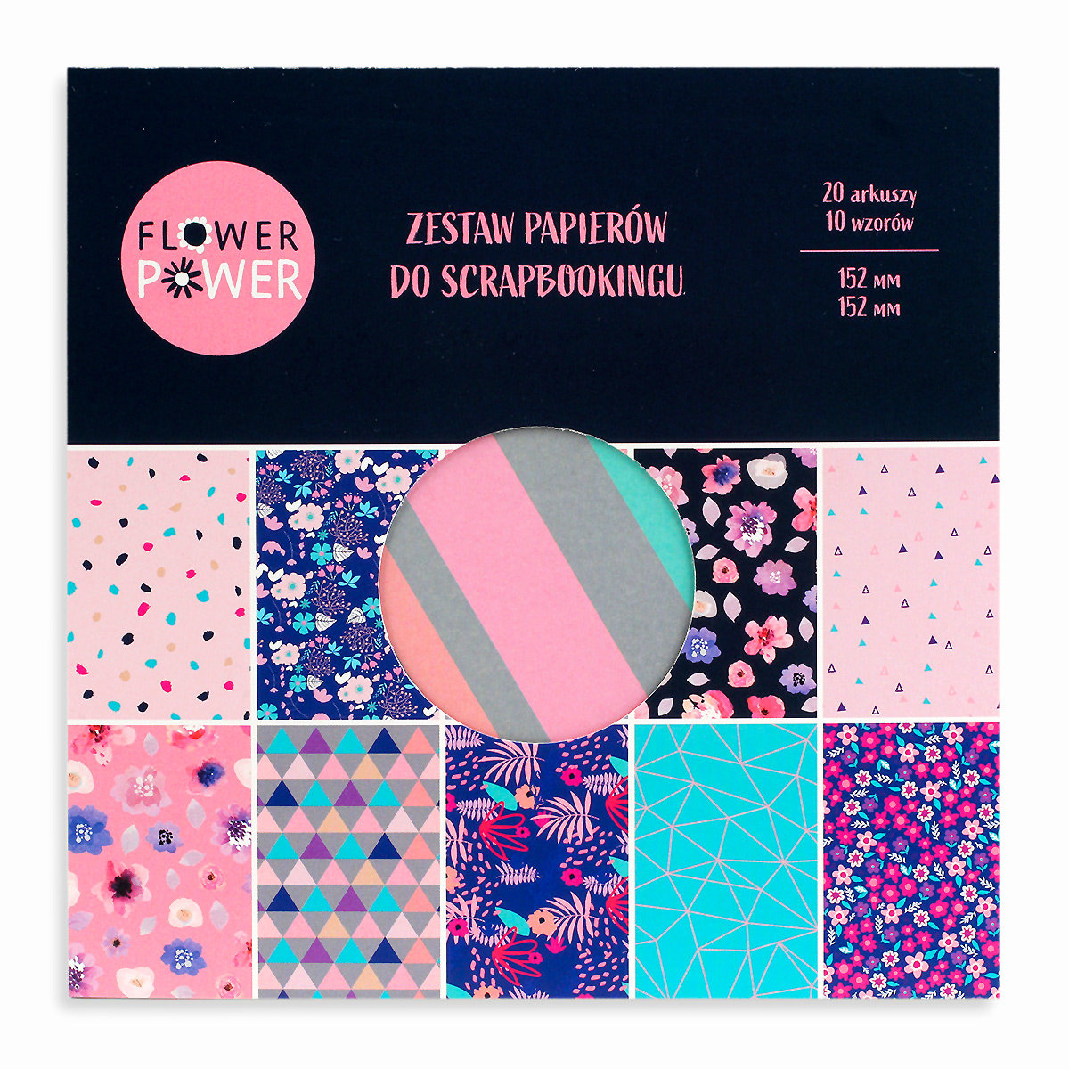 Flower Power, Zestaw papierów do scrapbookingu, 20 arkuszy - Paperdot ...