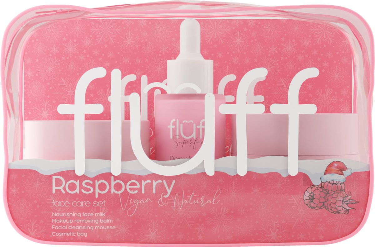 Fluff, Zestaw kosmetyków, serum+ balsam+mus do twarzy, malina | Sklep ...