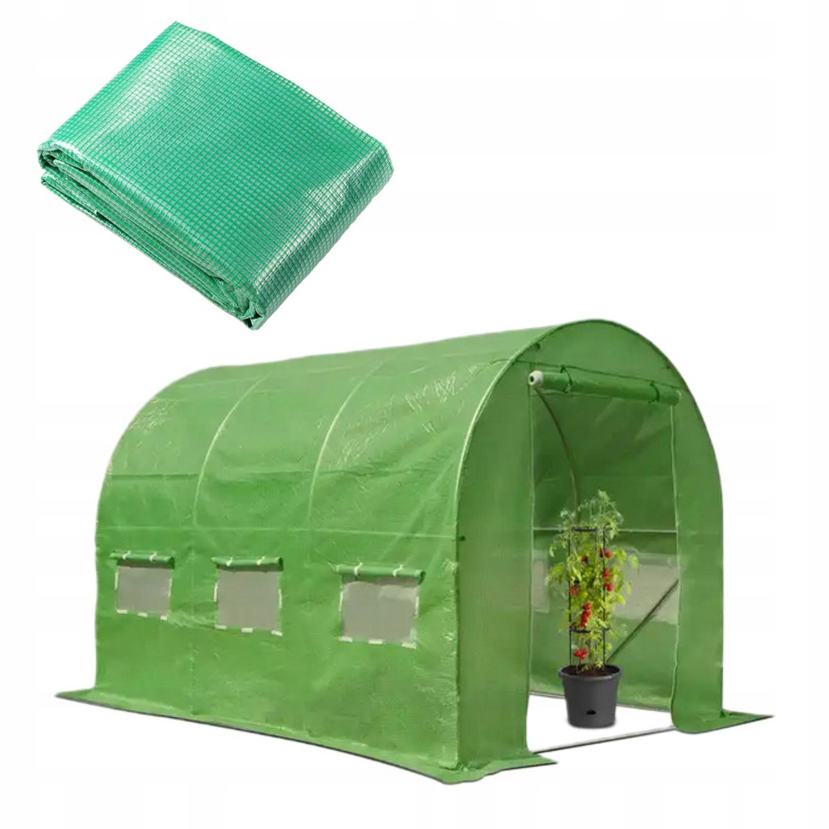 FOLIA NA TUNEL FOLIOWY OGRODOWY SZKLARNIA FOLIAK POSZYCIE 4x2,5x2m Z SIATKĄ - Garden Party ...