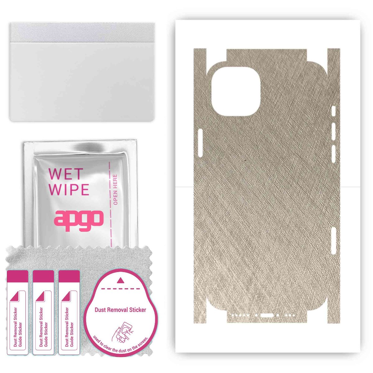 Folia naklejka skórka strukturalna na TYŁ+BOKI do Apple iPhone 14 Plus - Tytan Srebrny - apgo ...