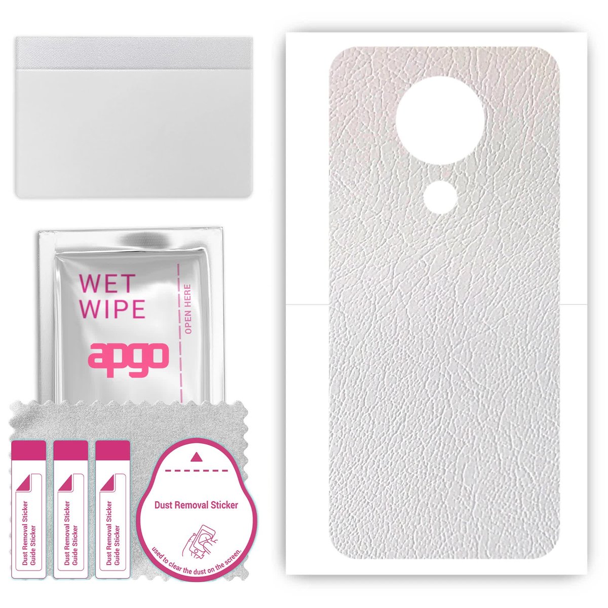 Folia naklejka skórka strukturalna na TYŁ do Nokia 3.4 - Skóra Biała ...