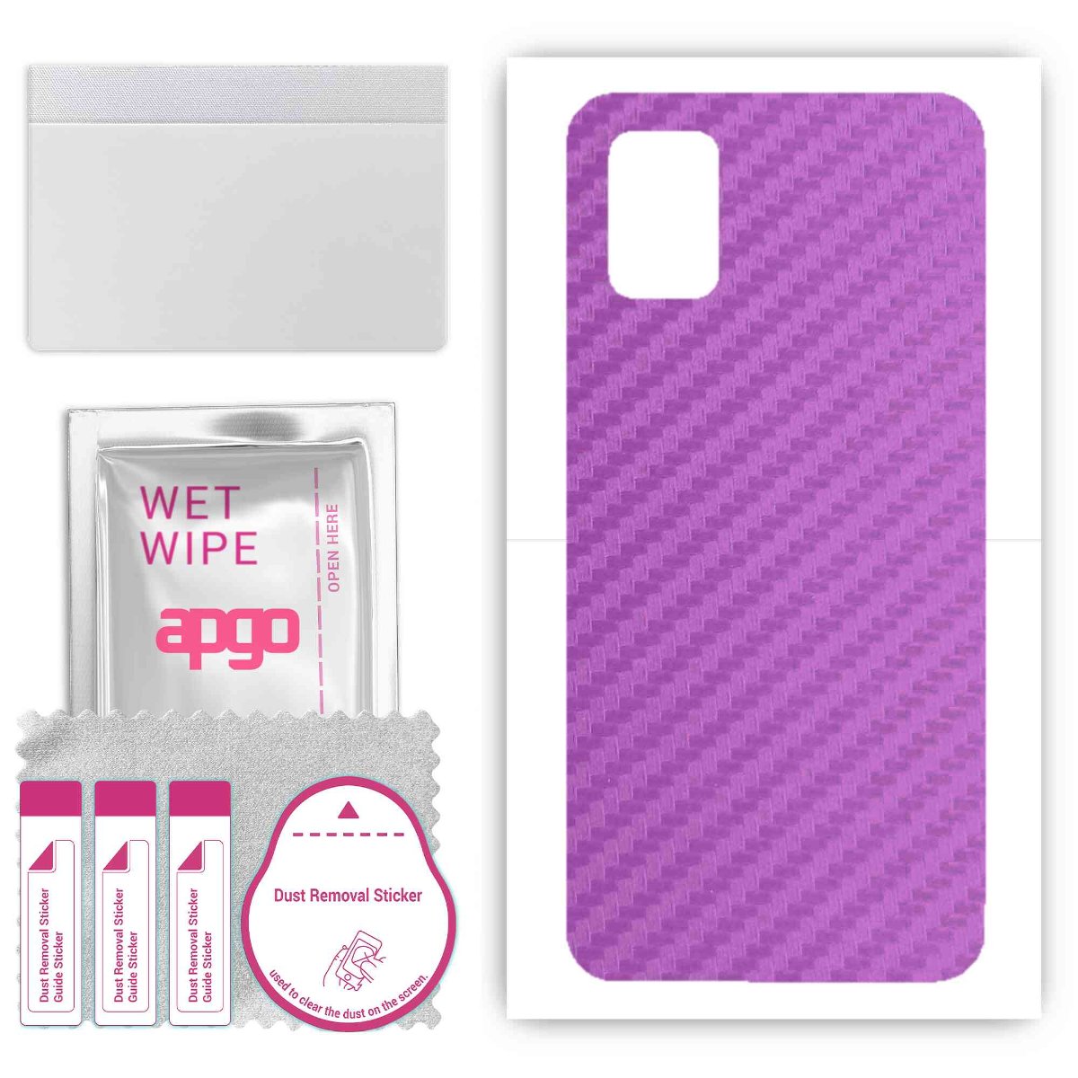 Folia naklejka skórka strukturalna na TYŁ do Samsung Galaxy A51 - Carbon Fioletowy - apgo SKINS ...
