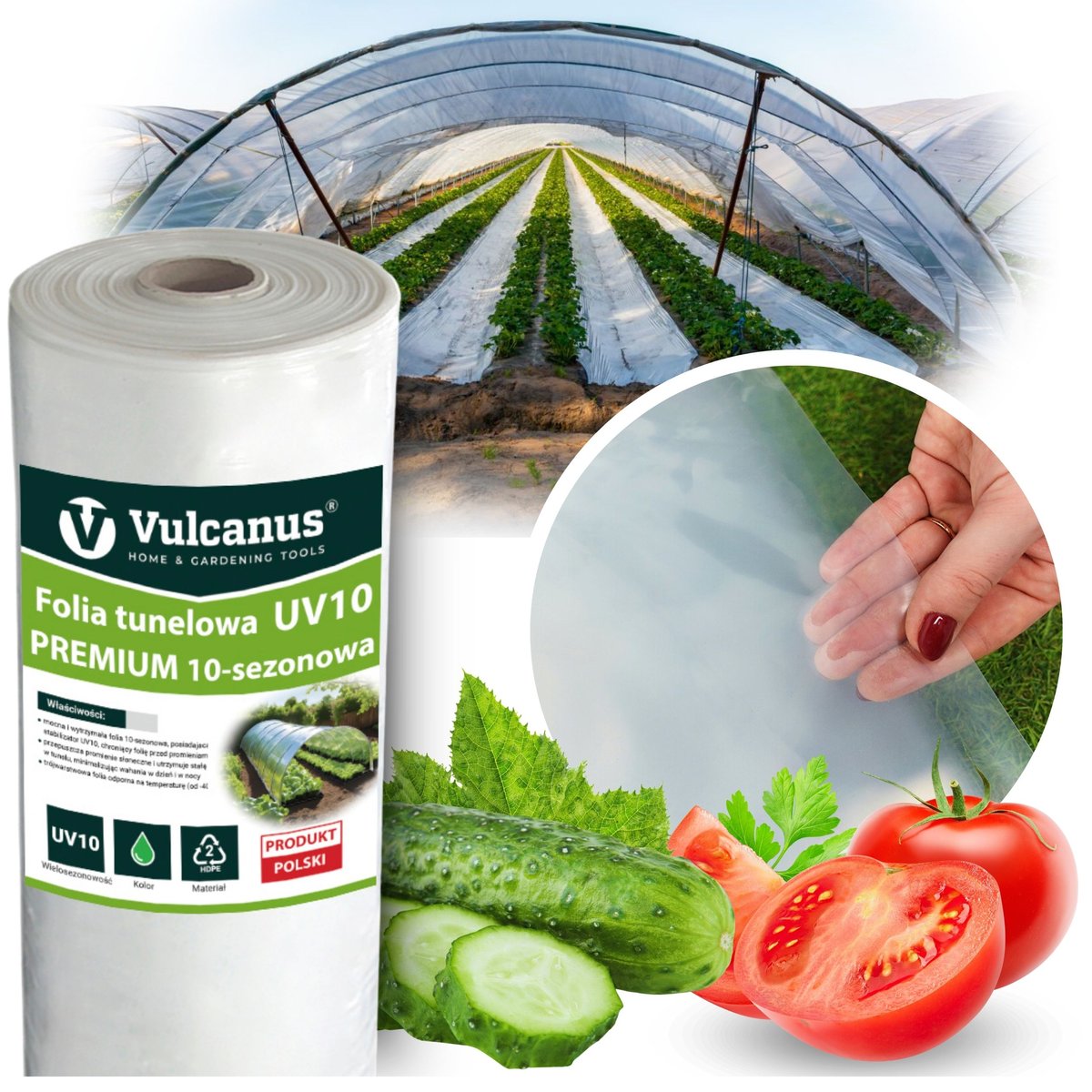 Folia UV10 PREMIUM Ogrodnicza Na Tunel Foliowy 8x1m Warzywa CIĘTA NA ...