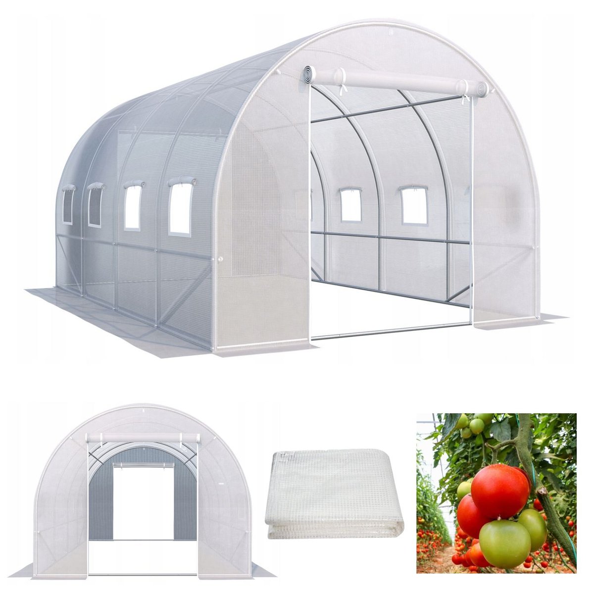 Folia Zamienna Biała 4X2X2 8M² Tunel Ogrodowy Foliowy Szklarnia 2 ...