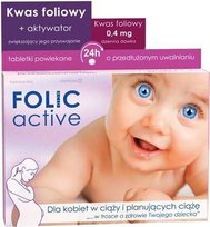 Folic Active, suplement diety, 30 tabletek powlekanych o przedłużonym ...