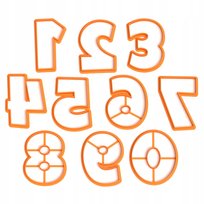 Foremka pierniczków ciasteczek Cyfry Cyferki Zestaw 10 szt Wykrawacz ...