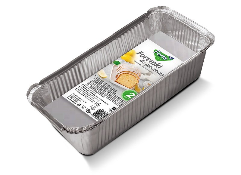 Foremki aluminiowe do pieczenia 22x12 cm - 2 szt - Forte+ | Sklep EMPIK.COM
