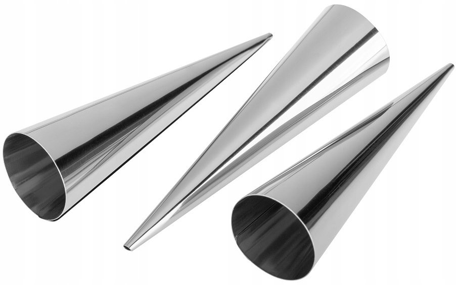 FOREMKI DO PIECZENIA RUREK Z KREMEM stożki METALOWE KOMPLET 3szt ...