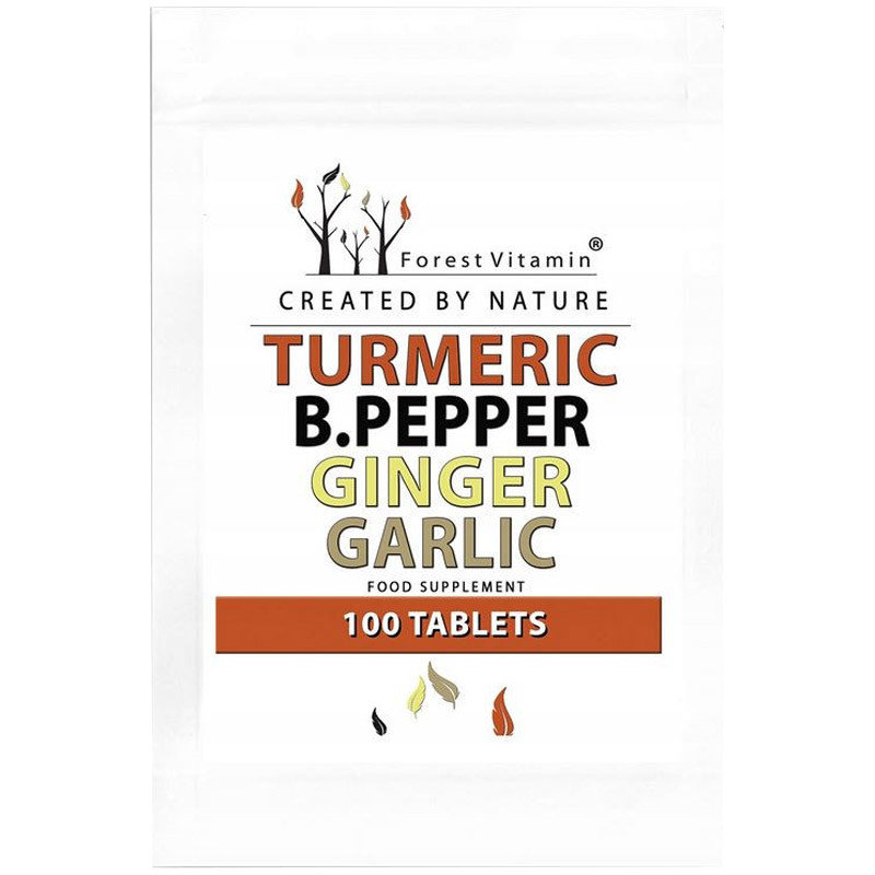 Forest Vitamin, Turmeric B.Pepper Ginger Garlic Suplement diety, 100 tab. | Sklep EMPIK.COM