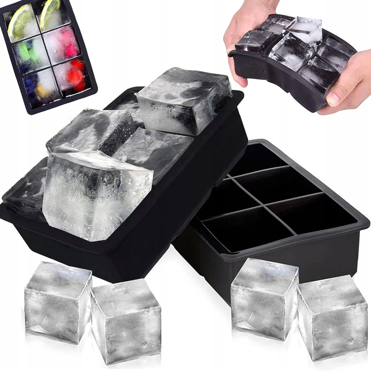 FORMA DO LODU SILIKONOWA XL DUŻE KOSTKI FORMY FOREMKI SILIKONOWE ...