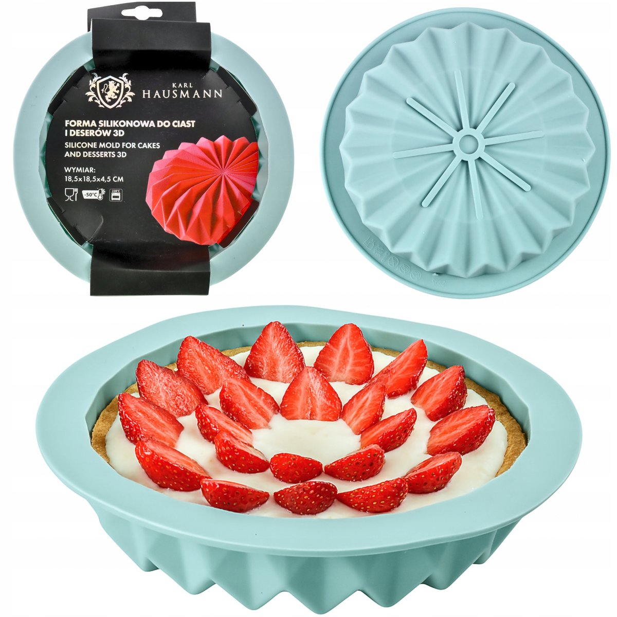 FORMA FOREMKA SILIKONOWA DO PIECZENIA CIAST DESERÓW TORT 3D MONOPORCJE ...