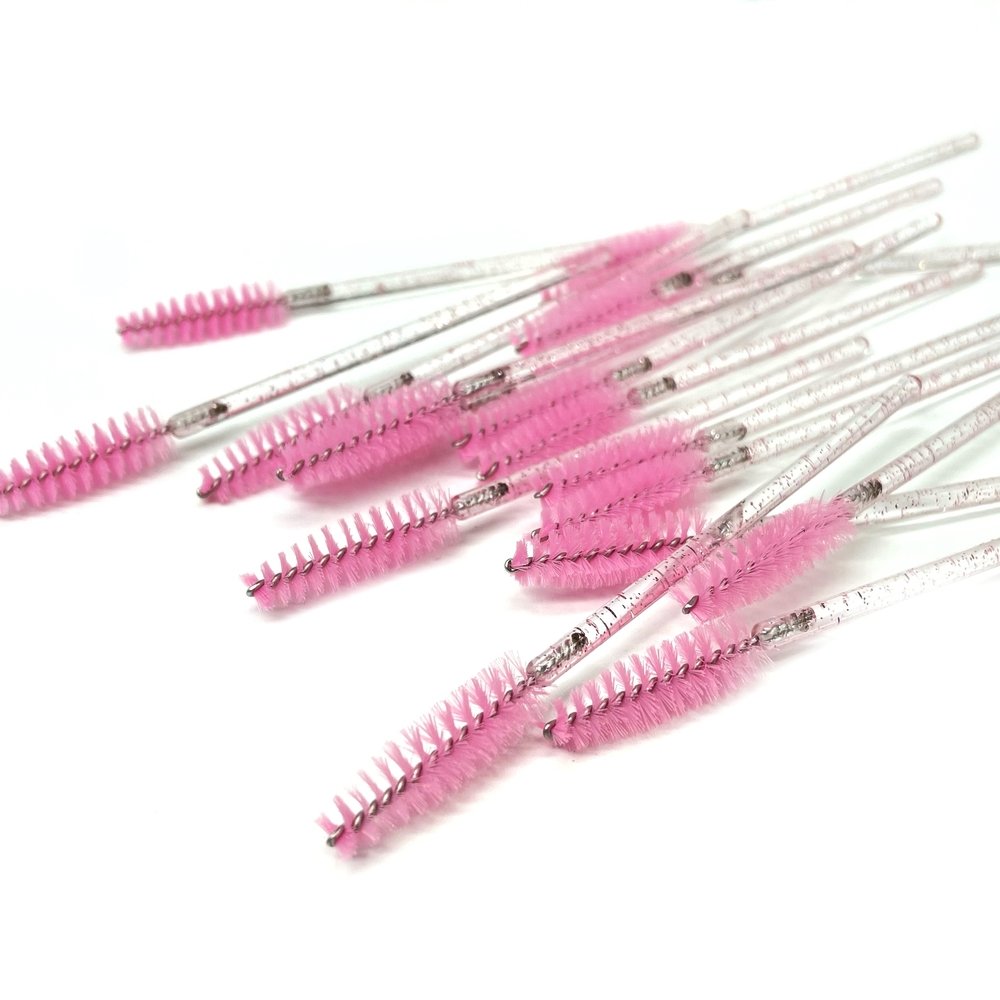 ForMe, Szczoteczka do rzęs nylonowa brokatowa różowa (50 szt. op ...