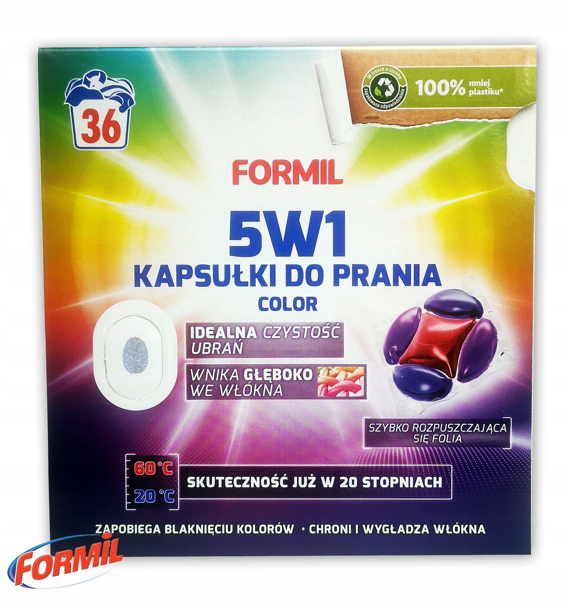 Formil 5w1 Kapsułki Color do Prania Kolorowych tkanin 36 prań - inna ...