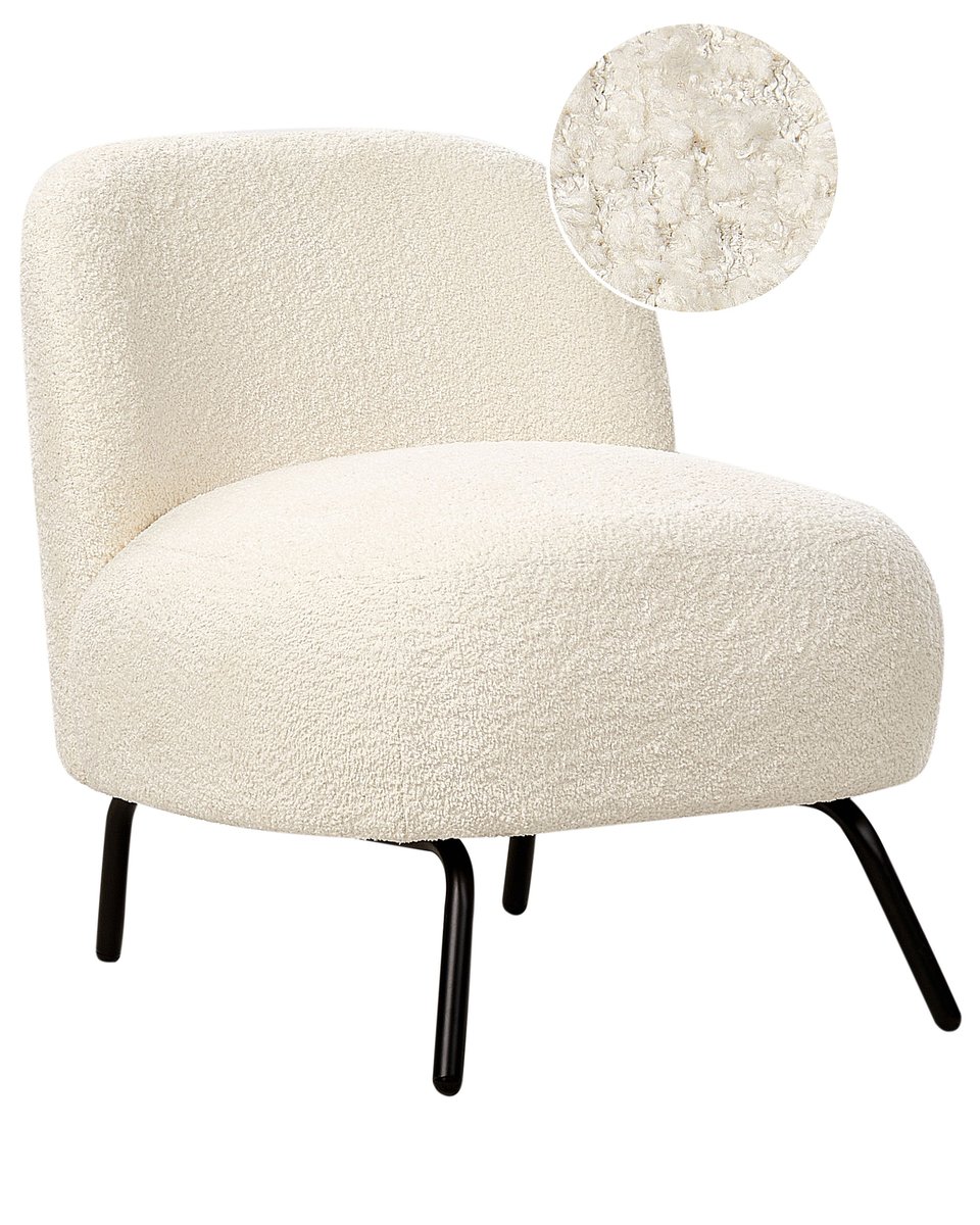 Fotel Boucle Złamana biel KUMLA - Beliani | Sklep EMPIK.COM